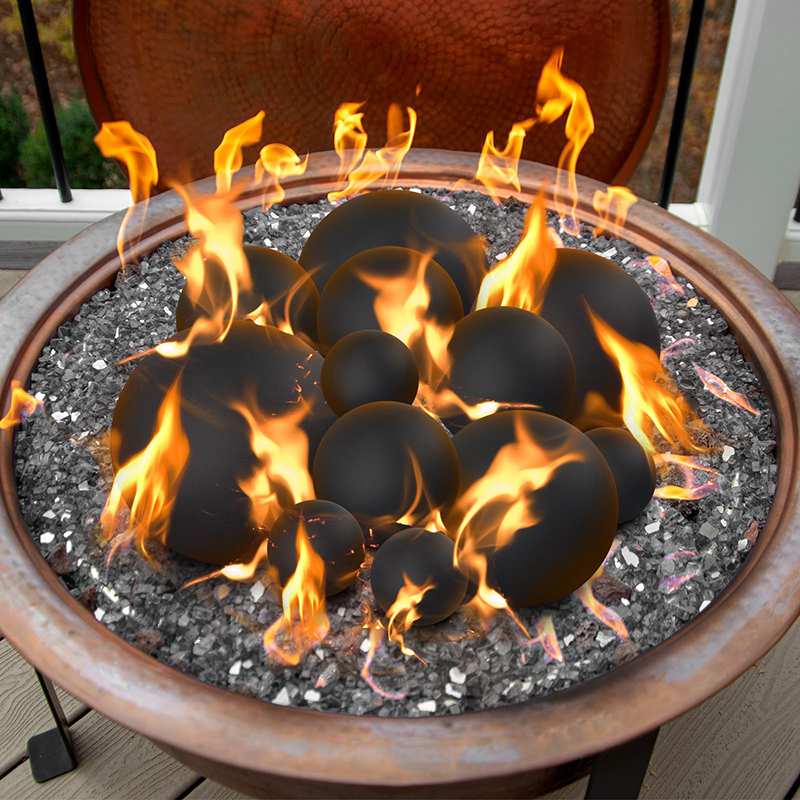 Ceramic Fireplace Balls On Top Of Fire Glass - Ceramic Gas Logs ...
